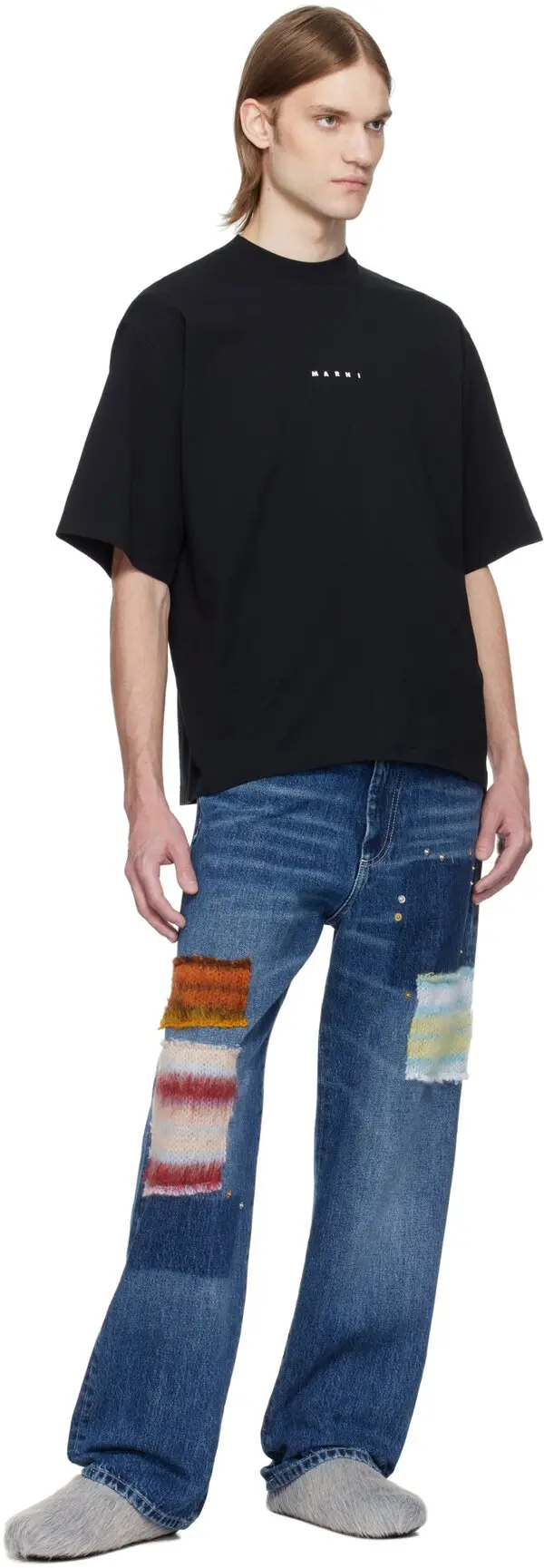 Marni Logo Printed Crewneck T-shirt - Black