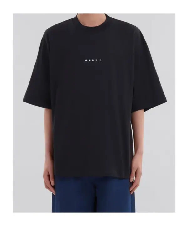 Marni Logo Printed Crewneck T-shirt - Black