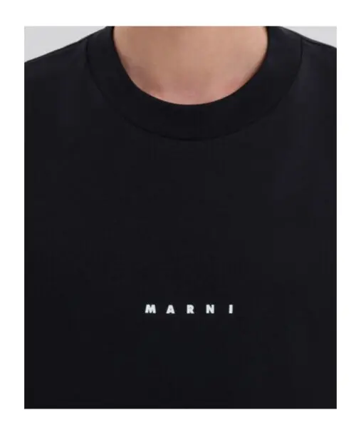 Marni Logo Printed Crewneck T-shirt - Black