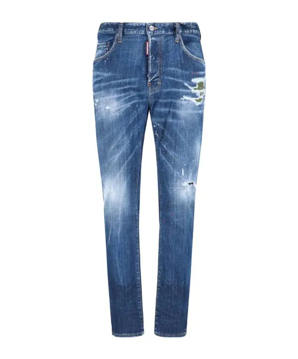 Dsquared2 Distressed Wash Jeans - Blue