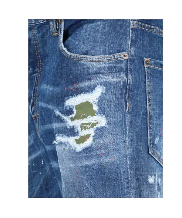 Dsquared2 Distressed Wash Jeans - Blue