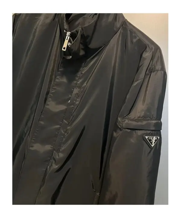 Prada Long Sleeve Stand Collar Zip Jacket - Black