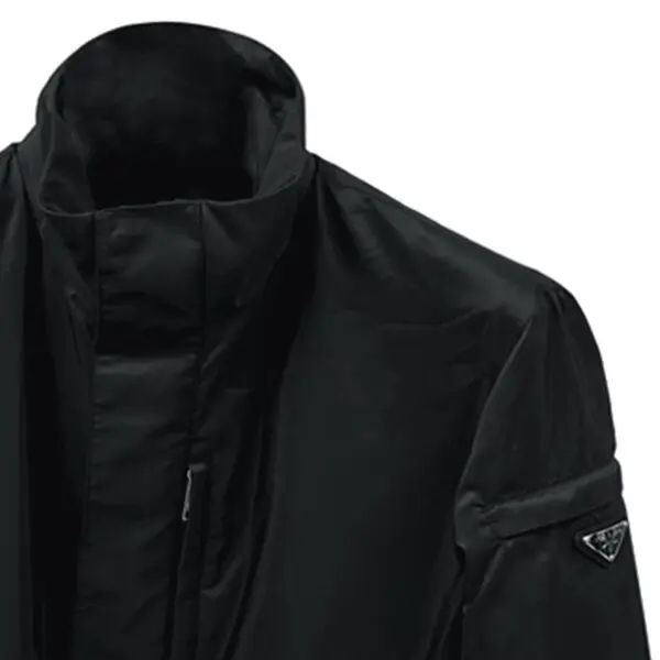 Prada Long Sleeve Stand Collar Zip Jacket - Black