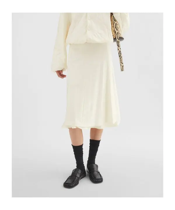 JIL SANDER Jacquard Flower A-line Midi Skirt