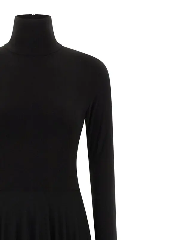 Norma Kamali Long Sleeve Turtleneck Mesh Maxi Dress