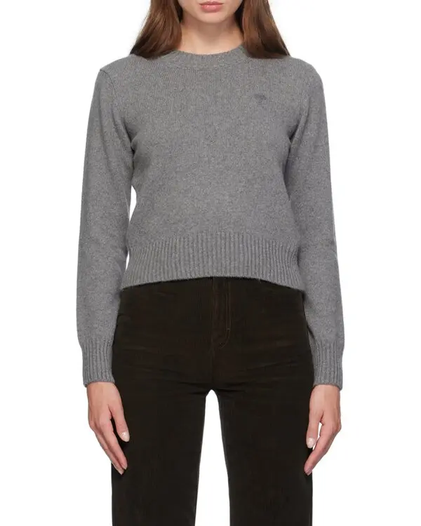 AMI Paris De Coeur Logo-embroidered Cropped Jumper