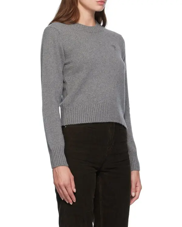 AMI Paris De Coeur Logo-embroidered Cropped Jumper