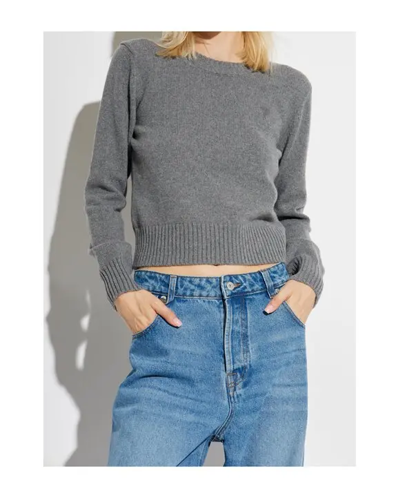 AMI Paris De Coeur Logo-embroidered Cropped Jumper