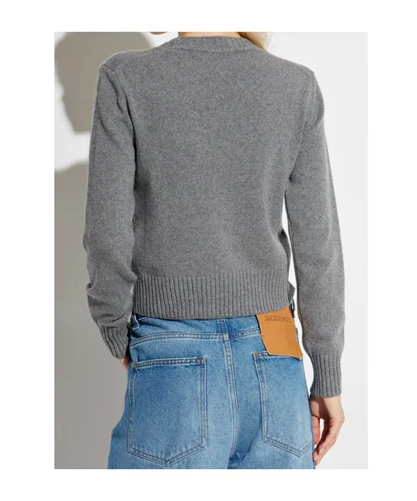 AMI Paris De Coeur Logo-embroidered Cropped Jumper