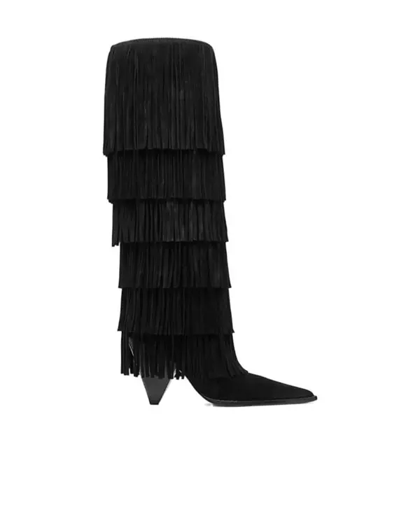 Michael Kors Jayla Suede Fringed Cone Heel Boots