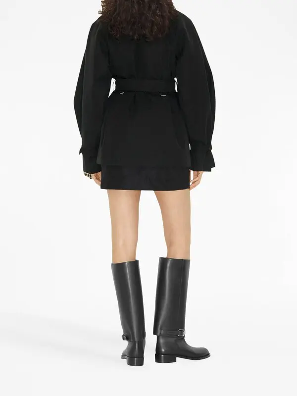 Burberry Cape-sleeve Cropped Belted Trench Coat