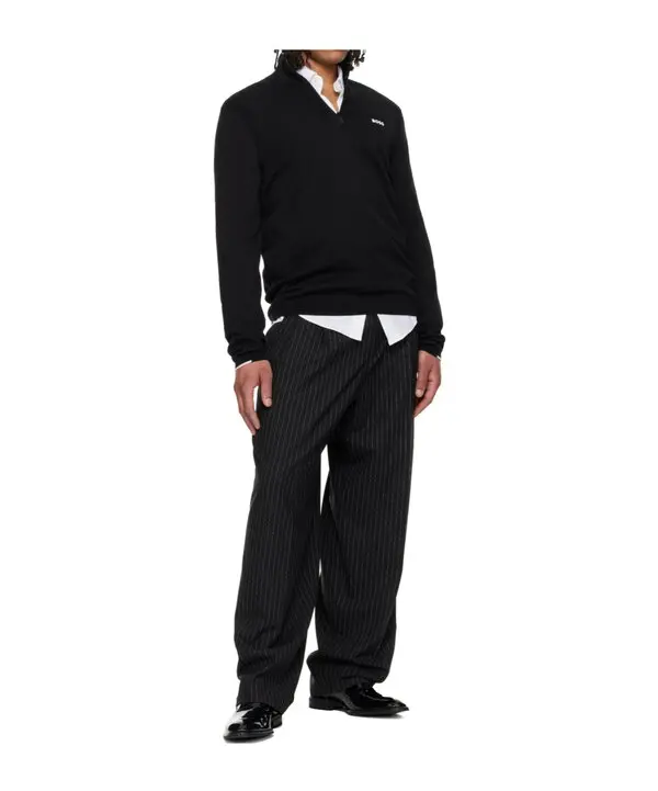Hugo Boss Quarter Zip Ribbed Knit Sweater