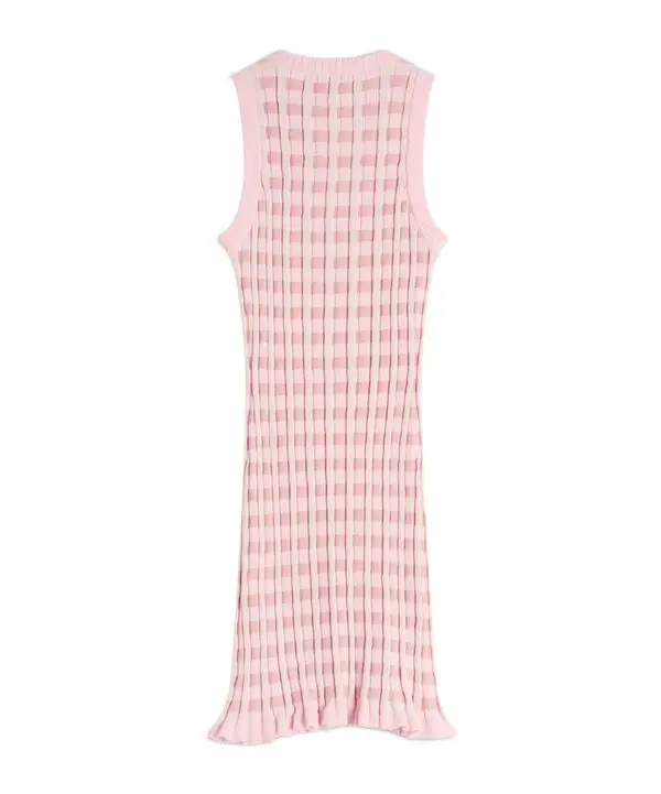 Maison Kitsuné Checked Ribbed Mini Dress