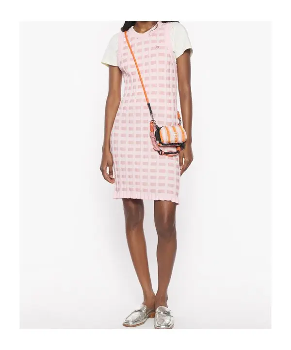 Maison Kitsuné Checked Ribbed Mini Dress