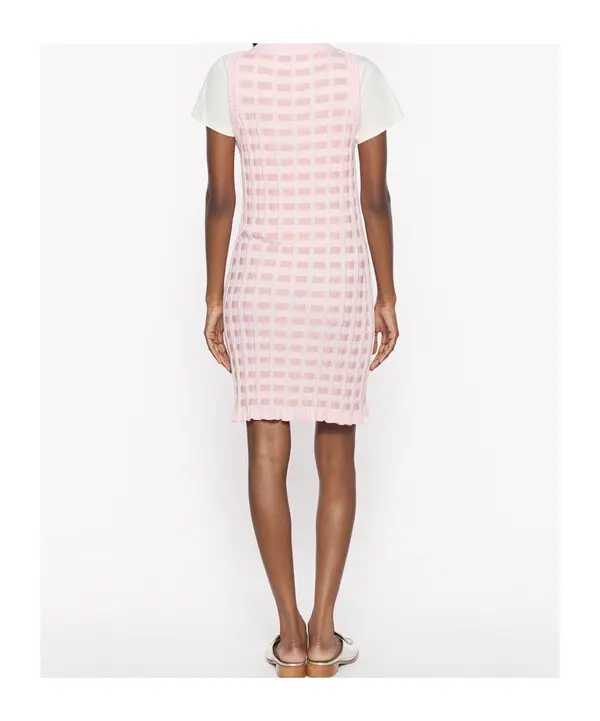 Maison Kitsuné Checked Ribbed Mini Dress