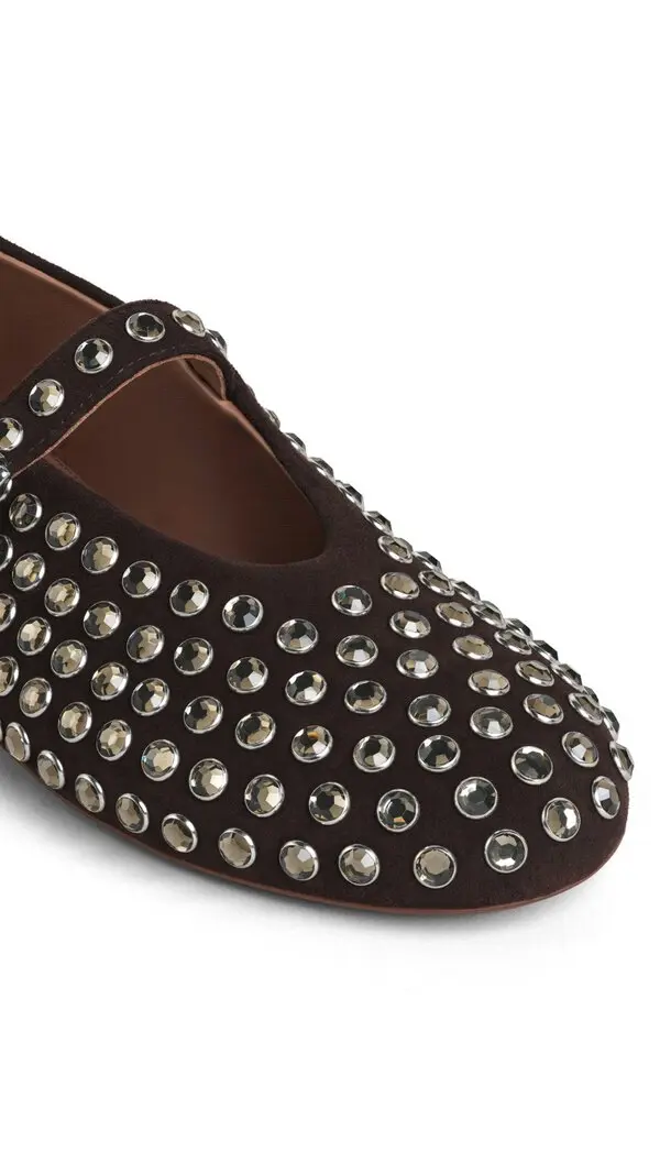 Alaïa Embellished Buckle Mary Jane Flats