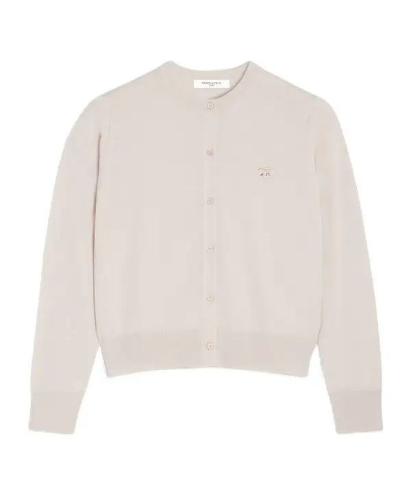 Maison Kitsuné Baby Fox Embroidered Knitted Cardigan - Marble