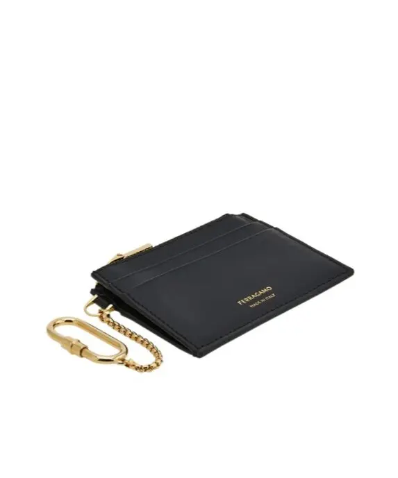 FERRAGAMO Logo Printed Zipped Cardholder