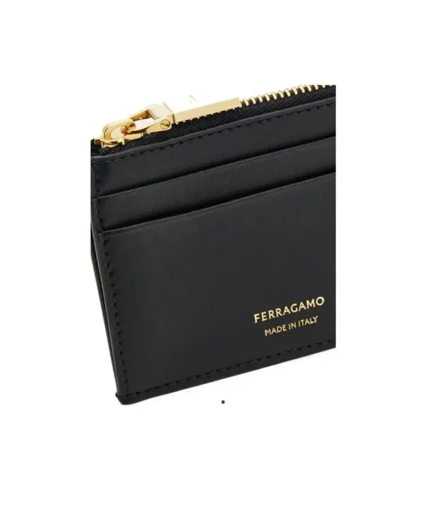 FERRAGAMO Logo Printed Zipped Cardholder
