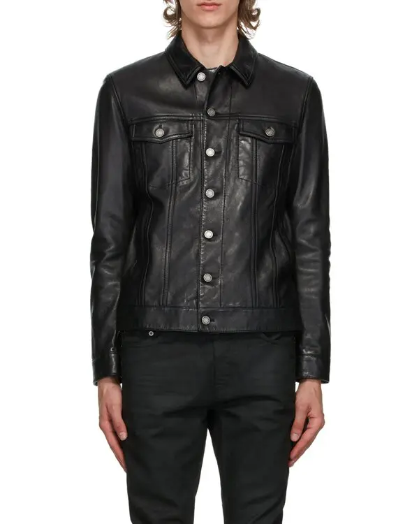 Saint Laurent Single-breasted Carved Button Jacket