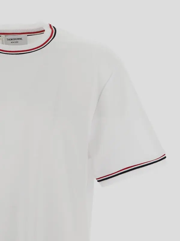 Thom Browne Milan Striped Crewneck T-shirt - White