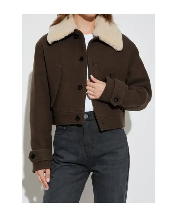 AMI Paris Shearling Collar Bomber Jacket