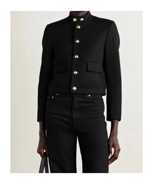 NILI LOTAN Hadley Cropped Wool-twill Jacket - Black