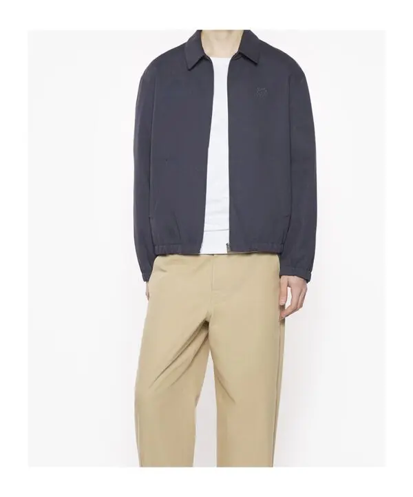 Maison Kitsuné Elasticated Zipped Blouson With Embroidered Fox Head