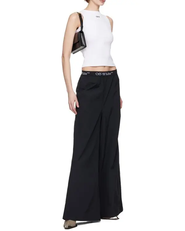 Off-White Logo Band Wide Leg Trousers