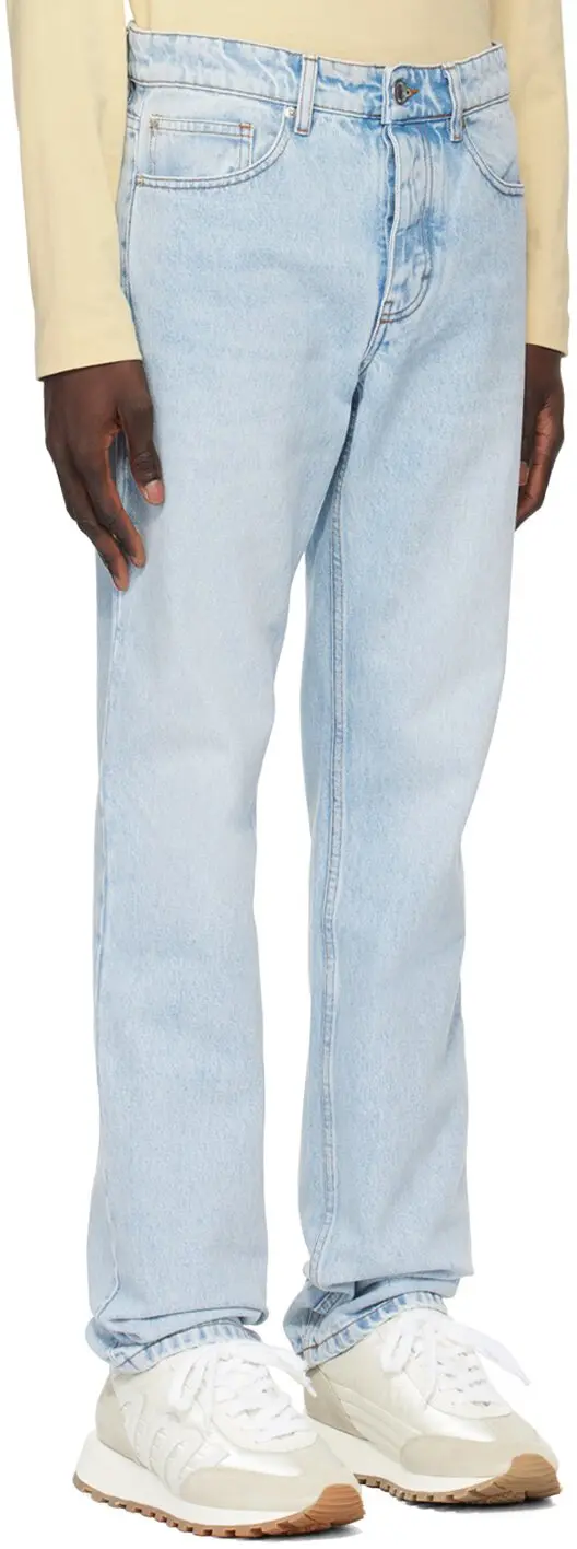 AMI Paris Mid Rise Straight Leg Jeans - Blue