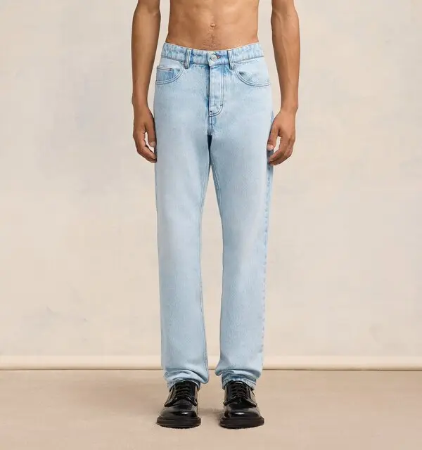 AMI Paris Mid Rise Straight Leg Jeans - Blue