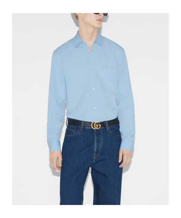 Gucci Logo Embroidered Long-sleeve Shirt
