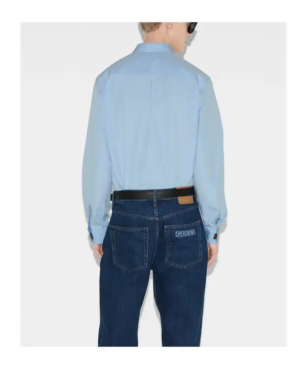 Gucci Logo Embroidered Long-sleeve Shirt