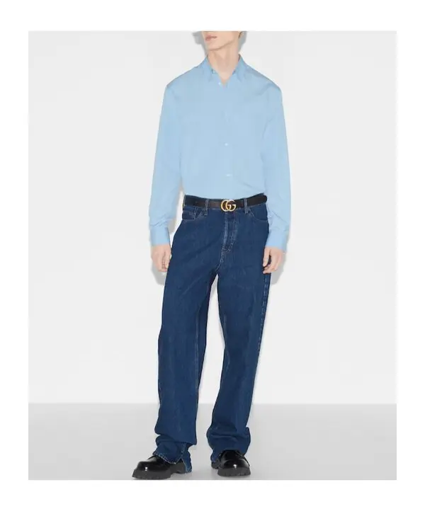 Gucci Logo Embroidered Long-sleeve Shirt