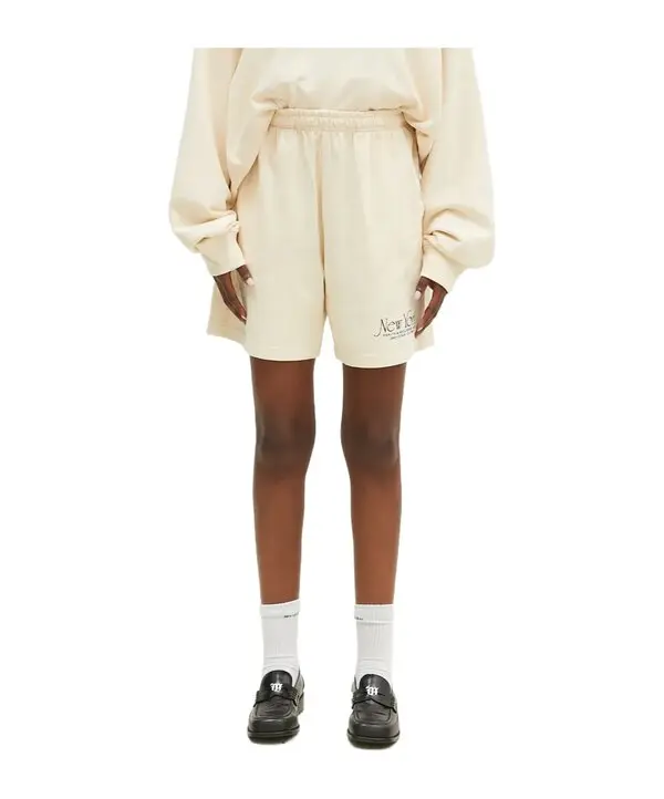 SPORTY  RICH Sporty & Rich Elastic Waist Shorts With Drawstring