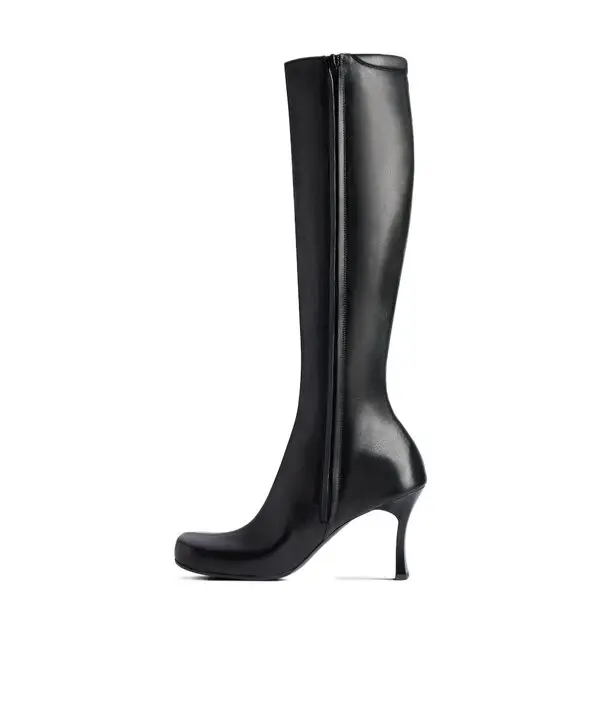 Balenciaga Scholl Square Toe Knee High Boots With Inner Zip