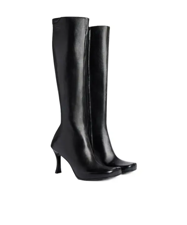 Balenciaga Scholl Square Toe Knee High Boots With Inner Zip