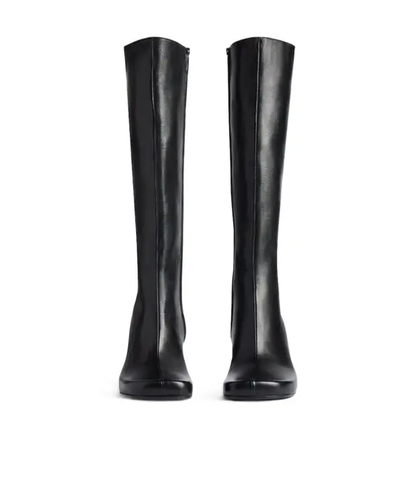 Balenciaga Scholl Square Toe Knee High Boots With Inner Zip