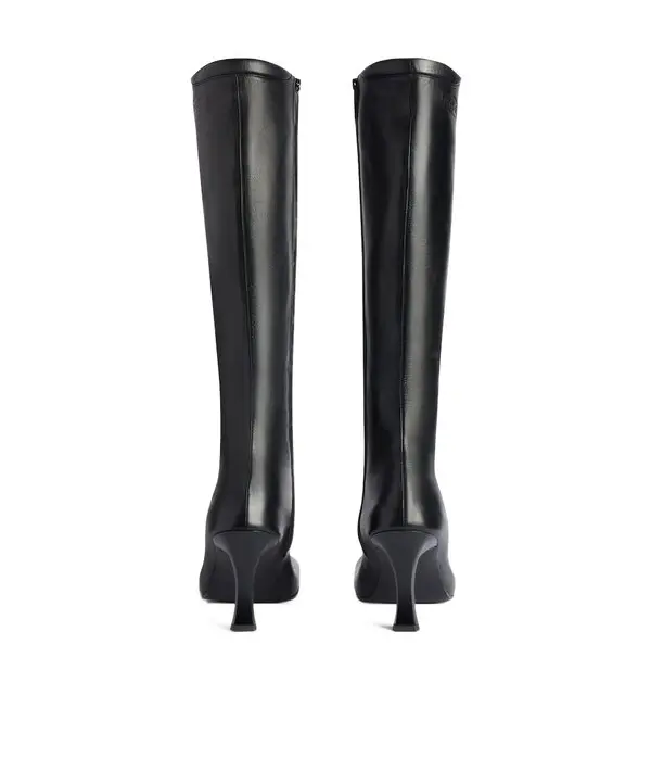 Balenciaga Scholl Square Toe Knee High Boots With Inner Zip