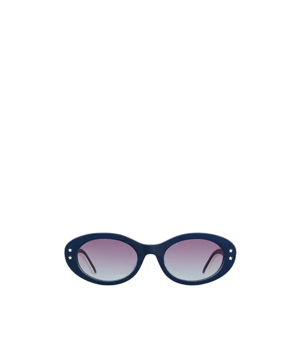 Dior Oval Frame Sunglasses With Logo - Blue