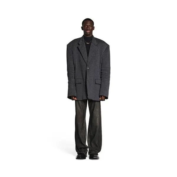 Balenciaga Checkered Tailored Knit Jacket