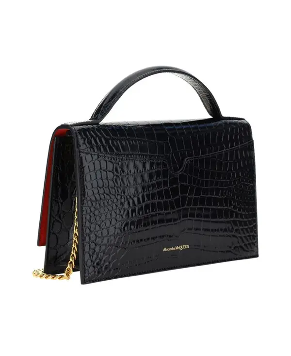 Alexander McQueen Embossed Skull Motif Shoulder Bag