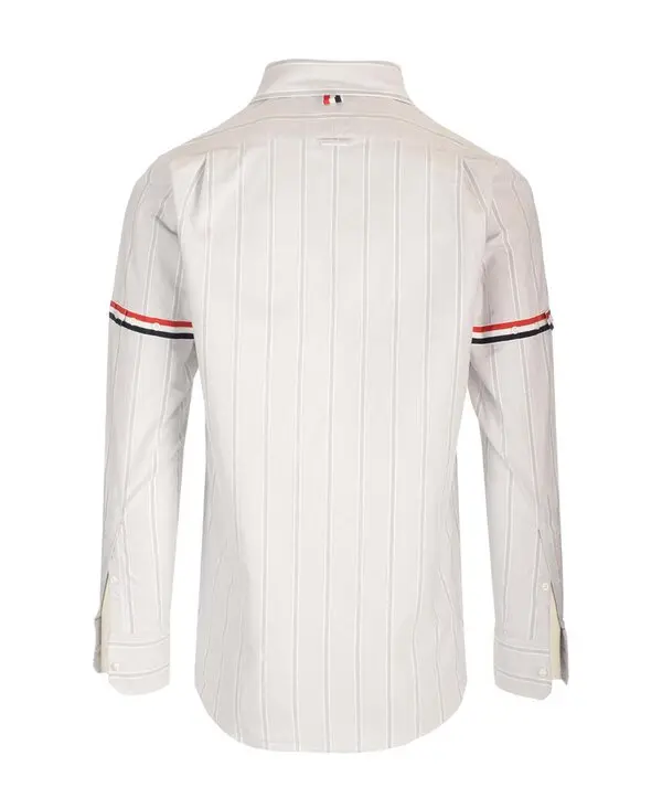 Thom Browne Rwb Striped Long-sleeved Shirt