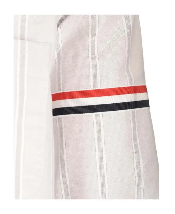 Thom Browne Rwb Striped Long-sleeved Shirt