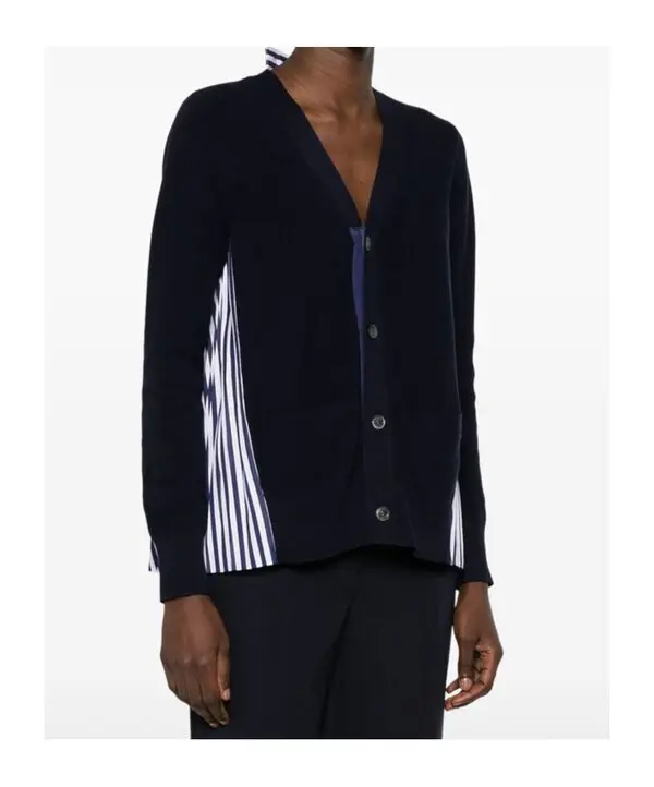 Sacai Cotton Cardigan With Contrast Stitching
