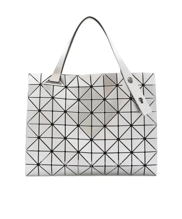 Issey Miyake Geometric Pattern Top Handle Bag - White