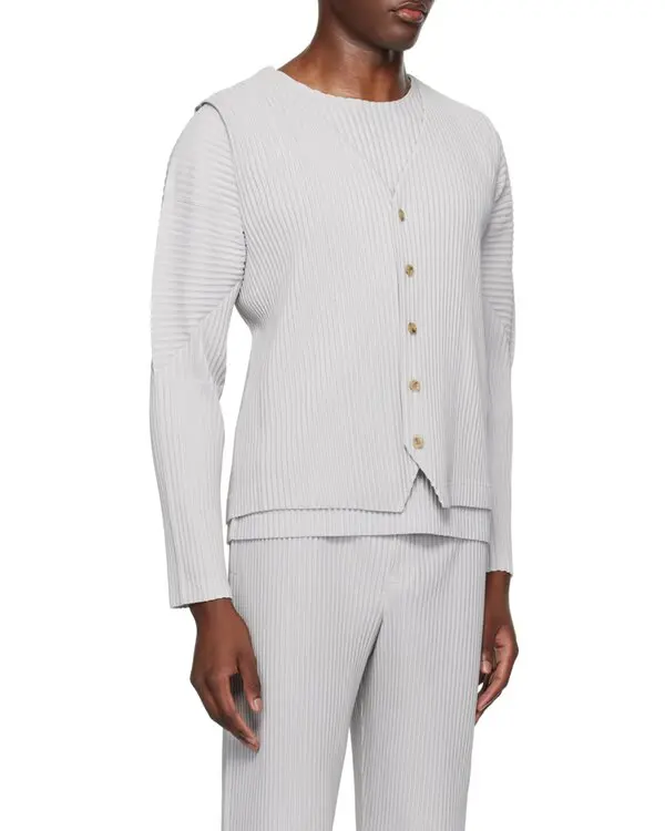 Issey Miyake Pleated V-neck Vest