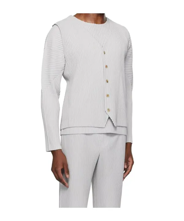 Issey Miyake Pleated V-neck Vest
