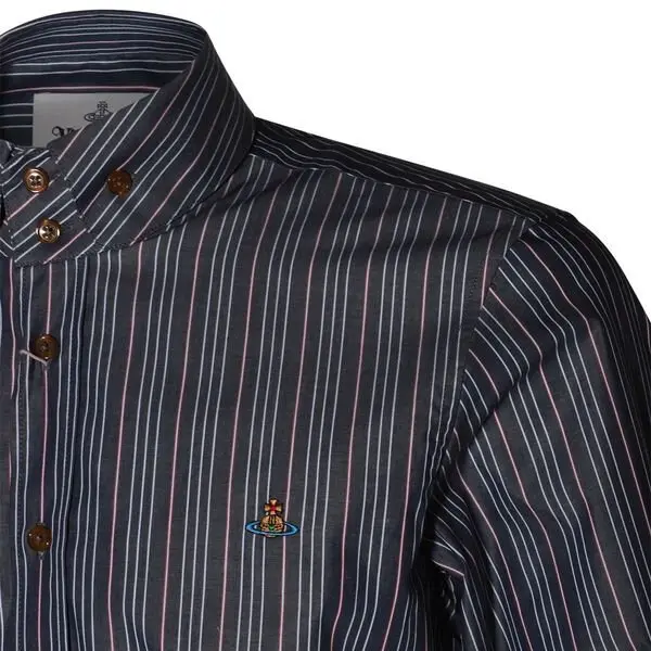 VIVIENNE WESTWOOD Logo Embroidered Striped Shirt