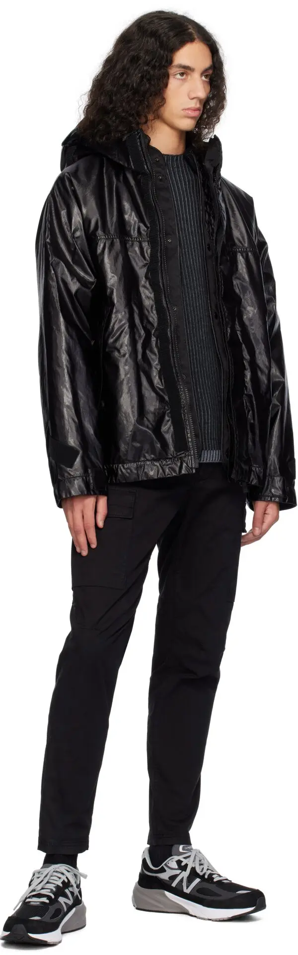 Stone Island Cargo Pants With Logo Patch - Black
